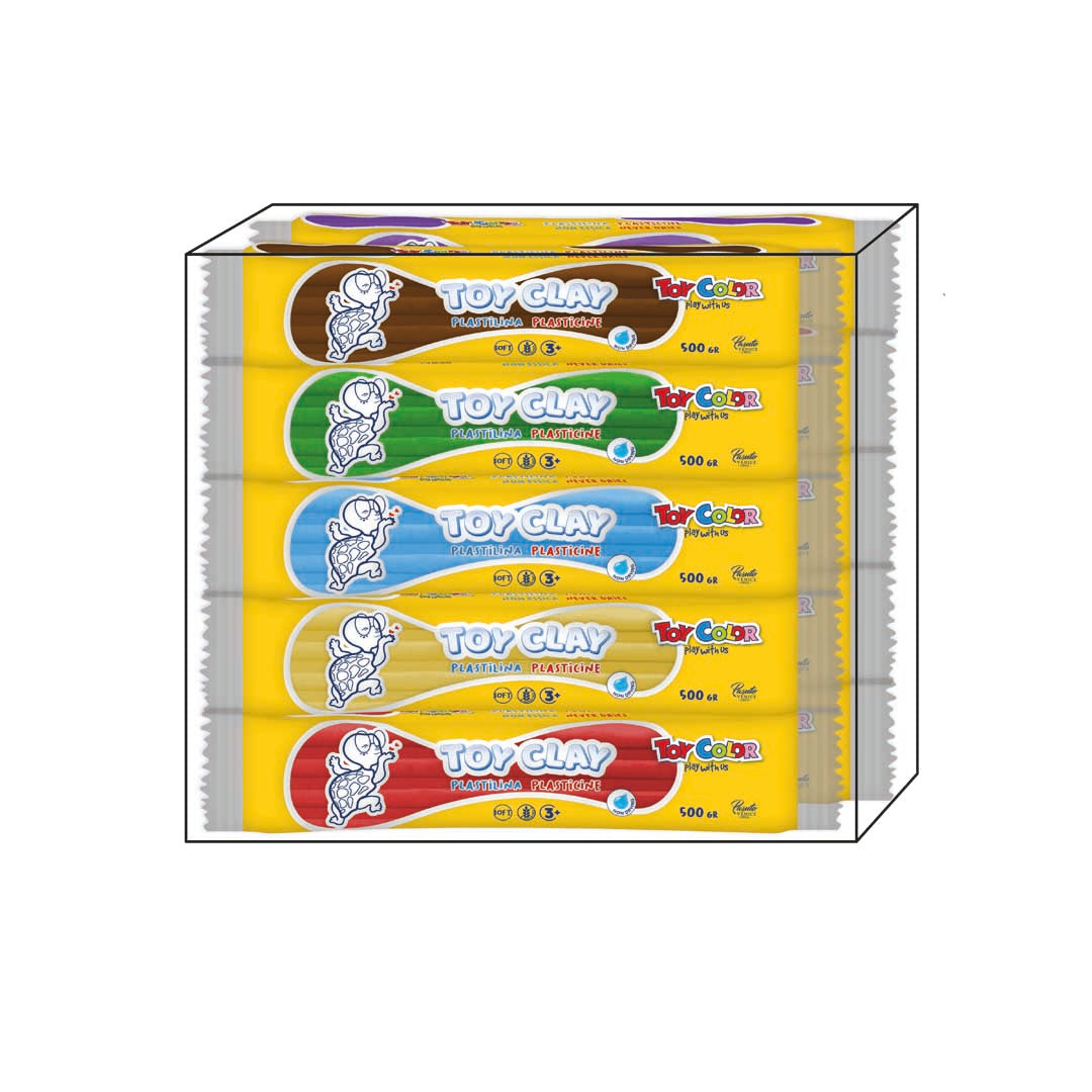 School pack 10 plasticine bars 500 gr - assorted colors – Toy Color by ...