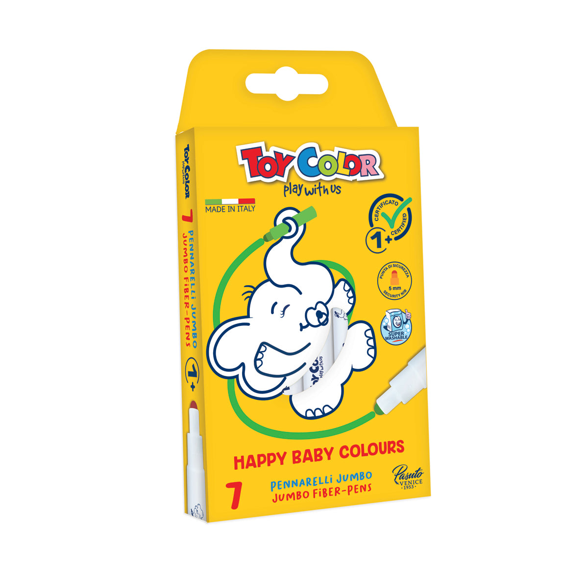 Box of 7 Jumbo fiber pens - Happy Baby Colours 1+ – Toy Color by Pasuto Srl