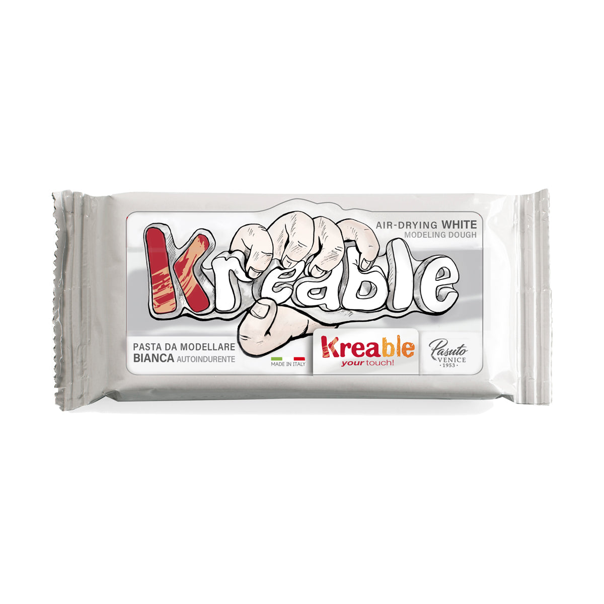White modeling clay - 250 g – Toy Color by Pasuto Srl